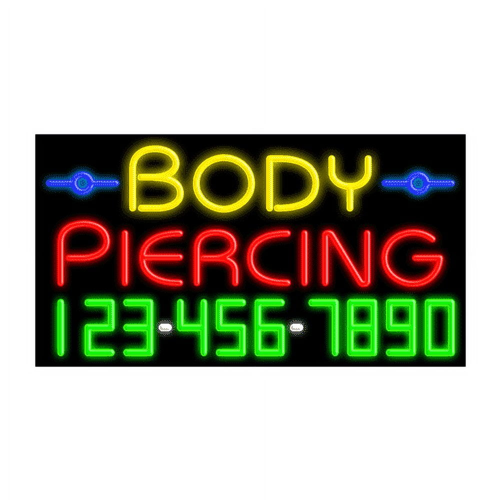 Body Piercing-Glass Neon Sign Made in USA - Walmart.com