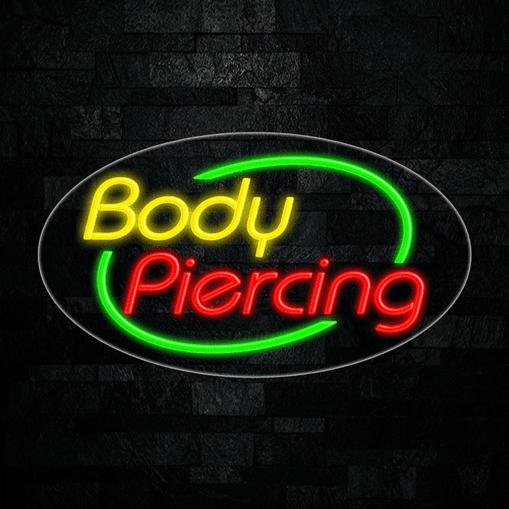 Body Piercing LED Neon Sign 28"L x 16"H #34009 - Walmart.com