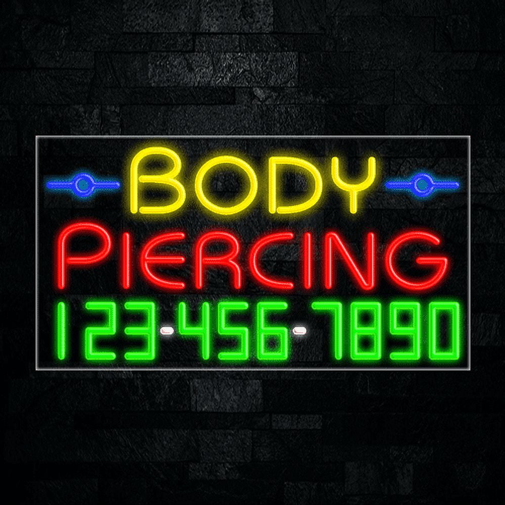Body Piercing LED Neon Sign 33"L x 18"H #35097 - Walmart.com