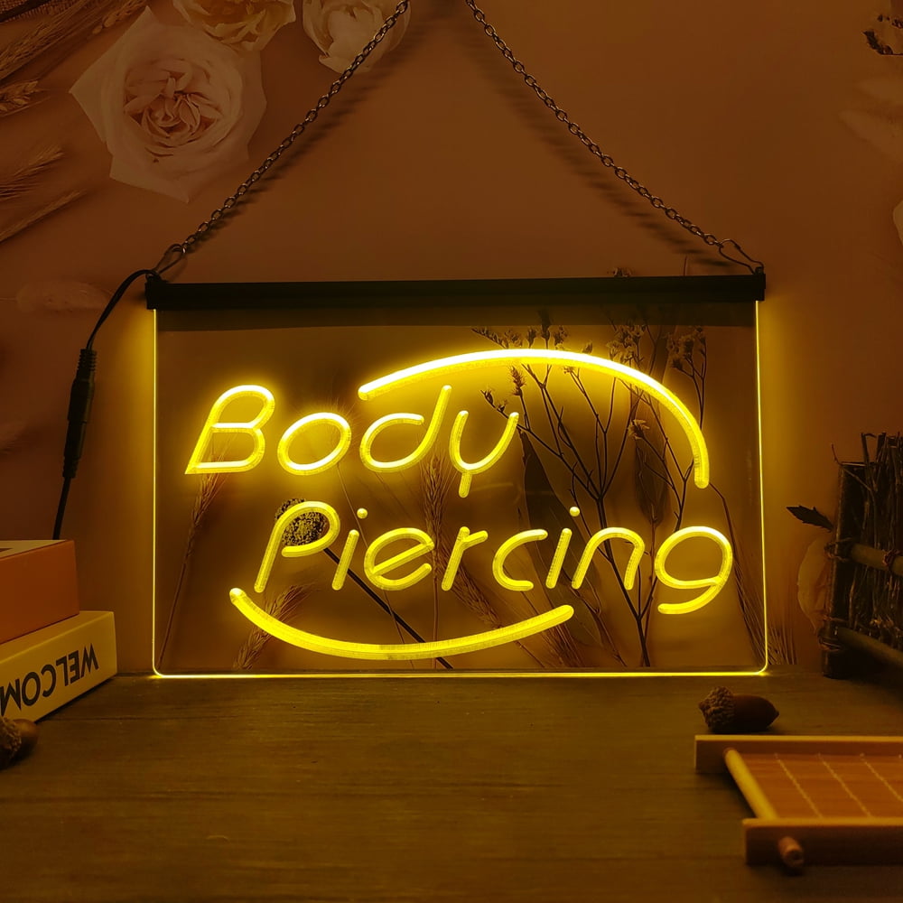 Body Piercing Tattoo Shop Vintage LED Neon Sign-Posters,3DCarving,Wall ...