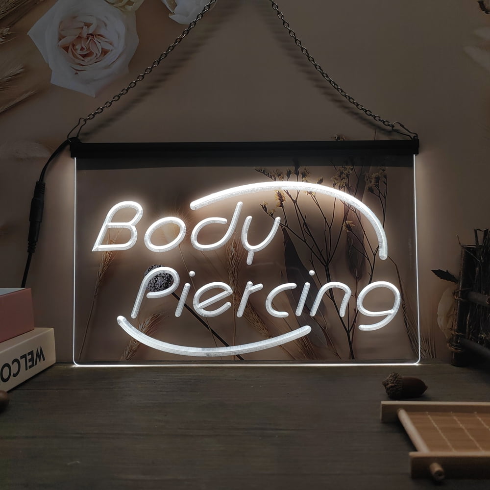 Body Piercing Tattoo Shop Vintage LED Neon Sign-Posters,3DCarving,Wall ...