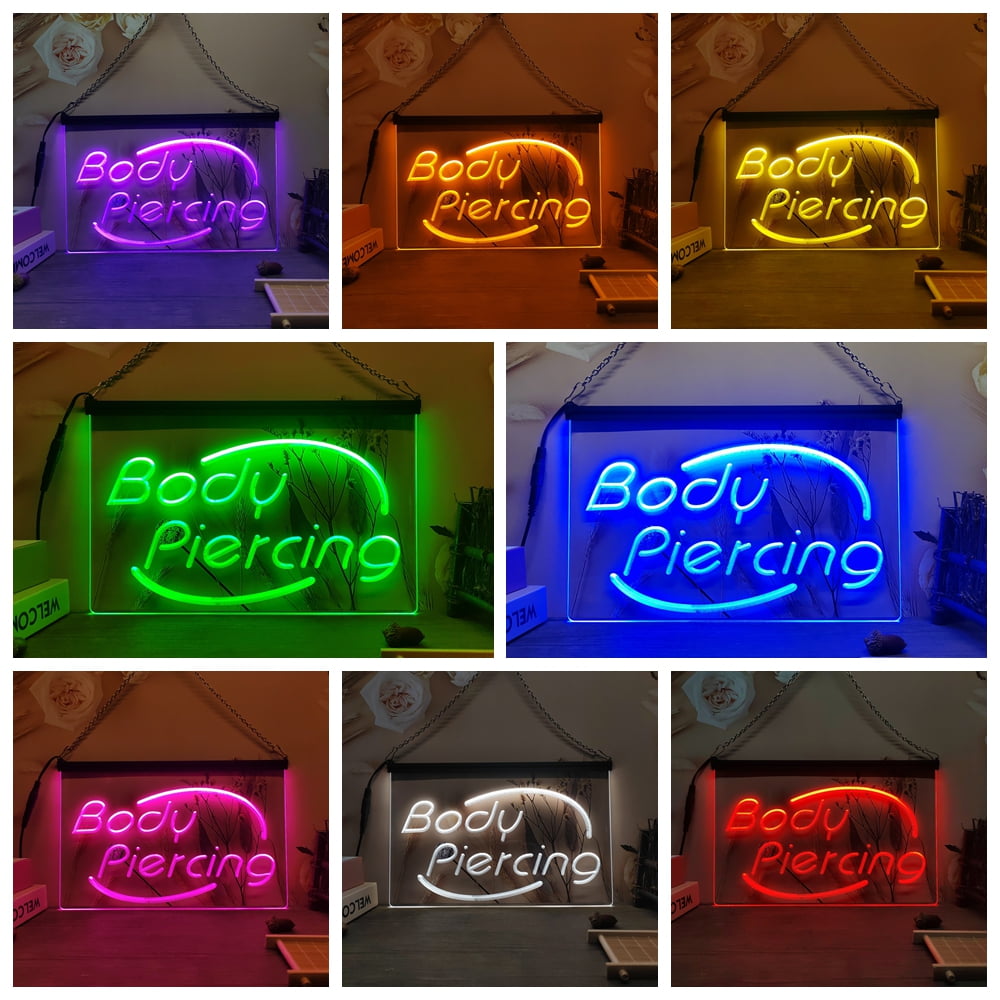 Body Piercing Tattoo Shop Vintage LED Neon Sign-Posters,3DCarving,Wall ...