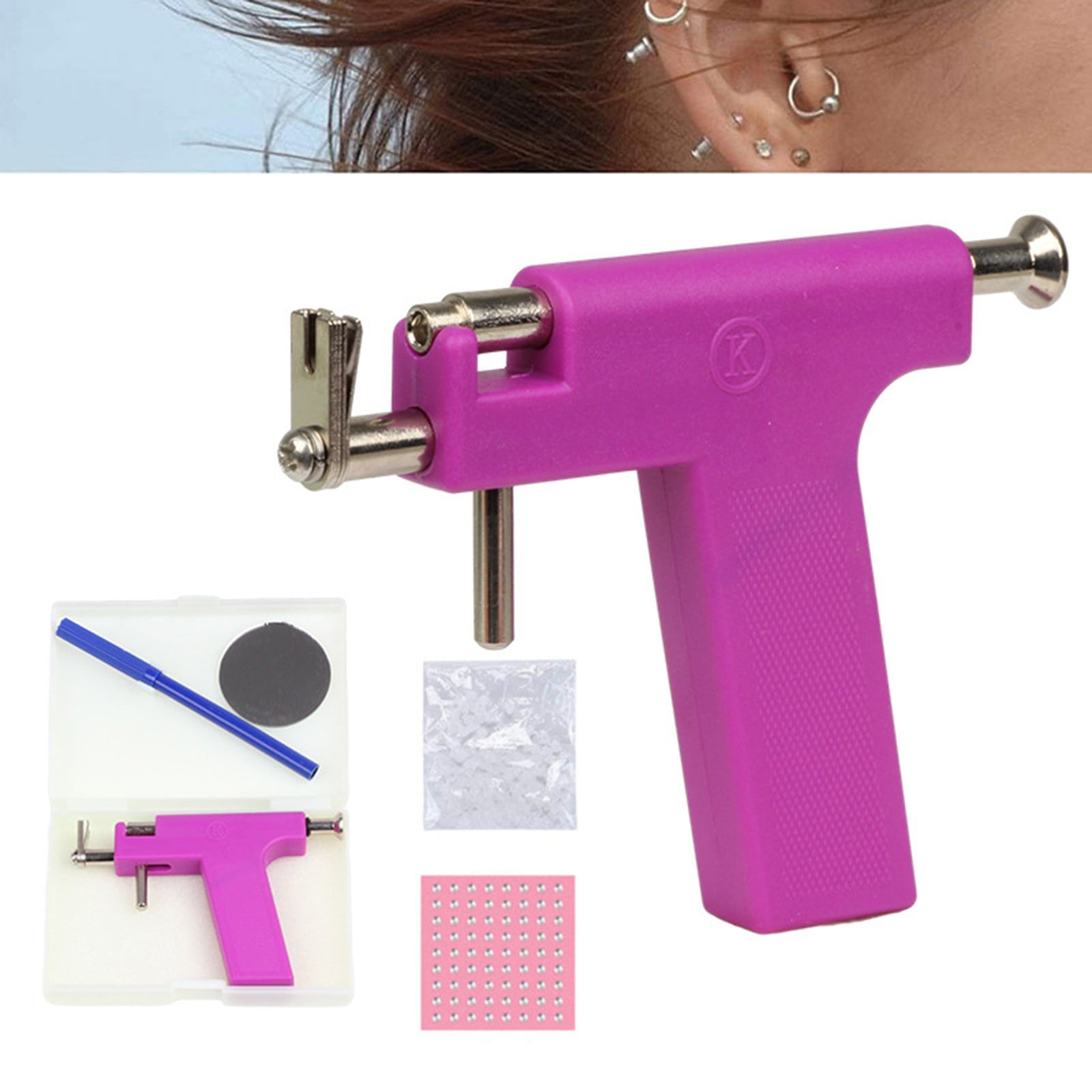 Body Piercing Tool Ear Nose Belly Button Piercing Guns Ear Stud ...