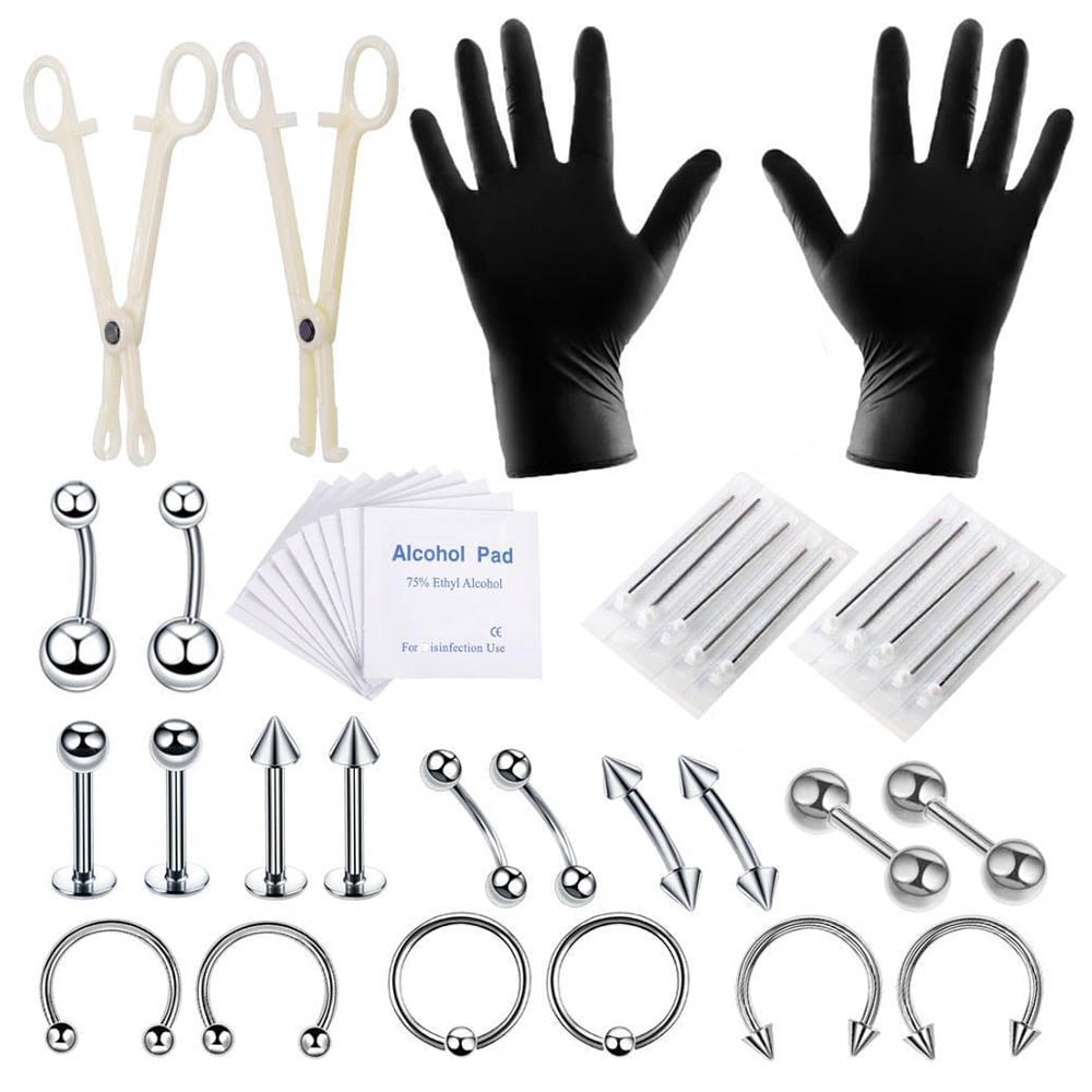 Body Piercing Tool Kit Complete Professional Lightweight Precise Metal ...