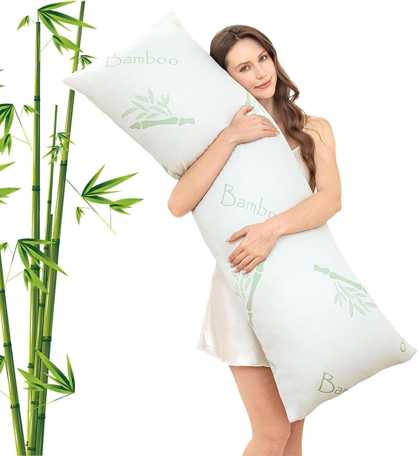Body Pillow for Adults, Memory Foam Long Pillow for Side Sleeper ...
