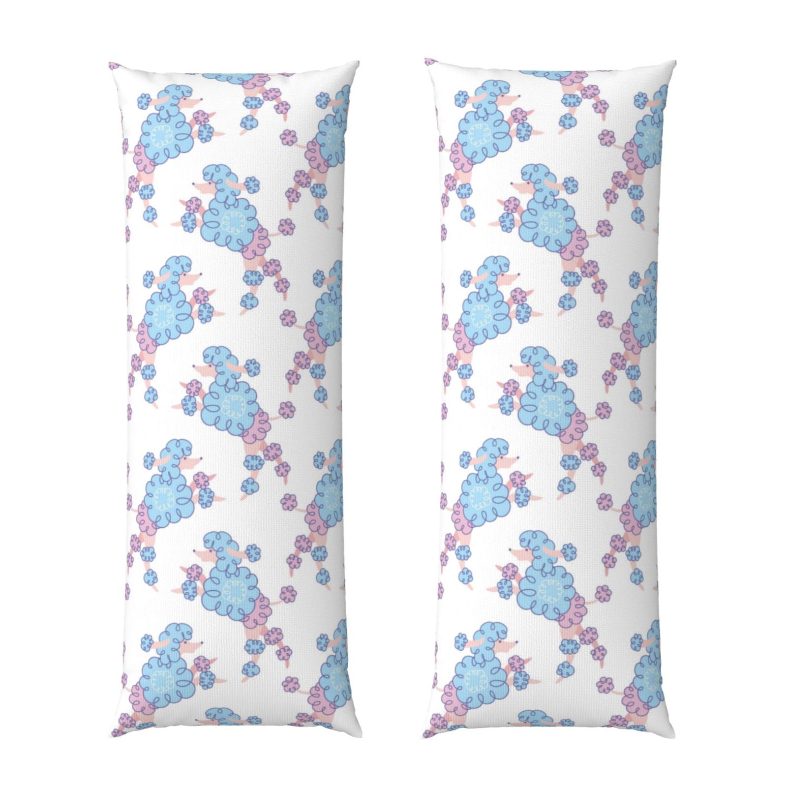 Body Pillow Cover, Abstract Cute Poodle Dog Blue Printing Cooling Body ...