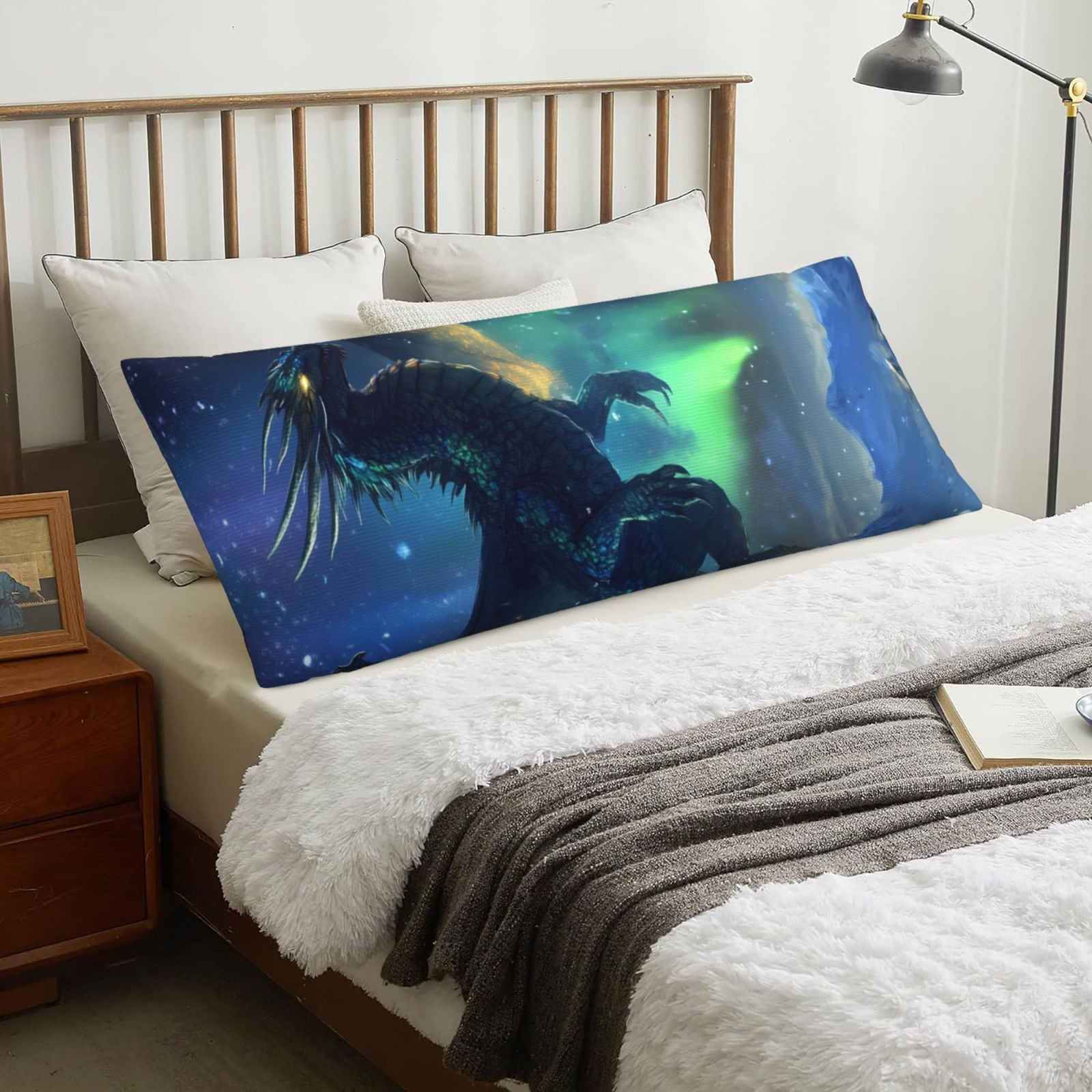 Body Pillow Cover - Aurora Night Sky Dragon Super Soft Body Pillow ...
