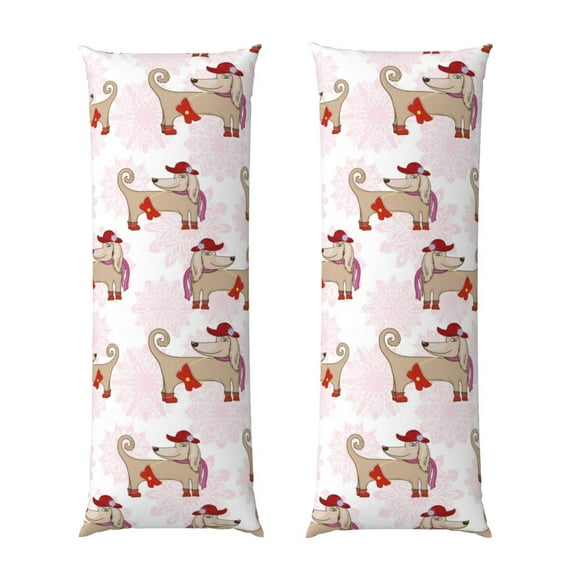 Body Pillow Cover - Beautiful Dachshund Dog Puppy Super Soft Body Pillow Cover with Zipper ...