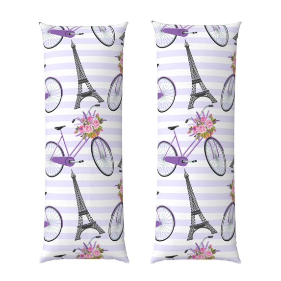 Body Pillow Cover, Bike Flower Tower Printing Cooling Body Pillow Pillowcase Breathable & Skin ...