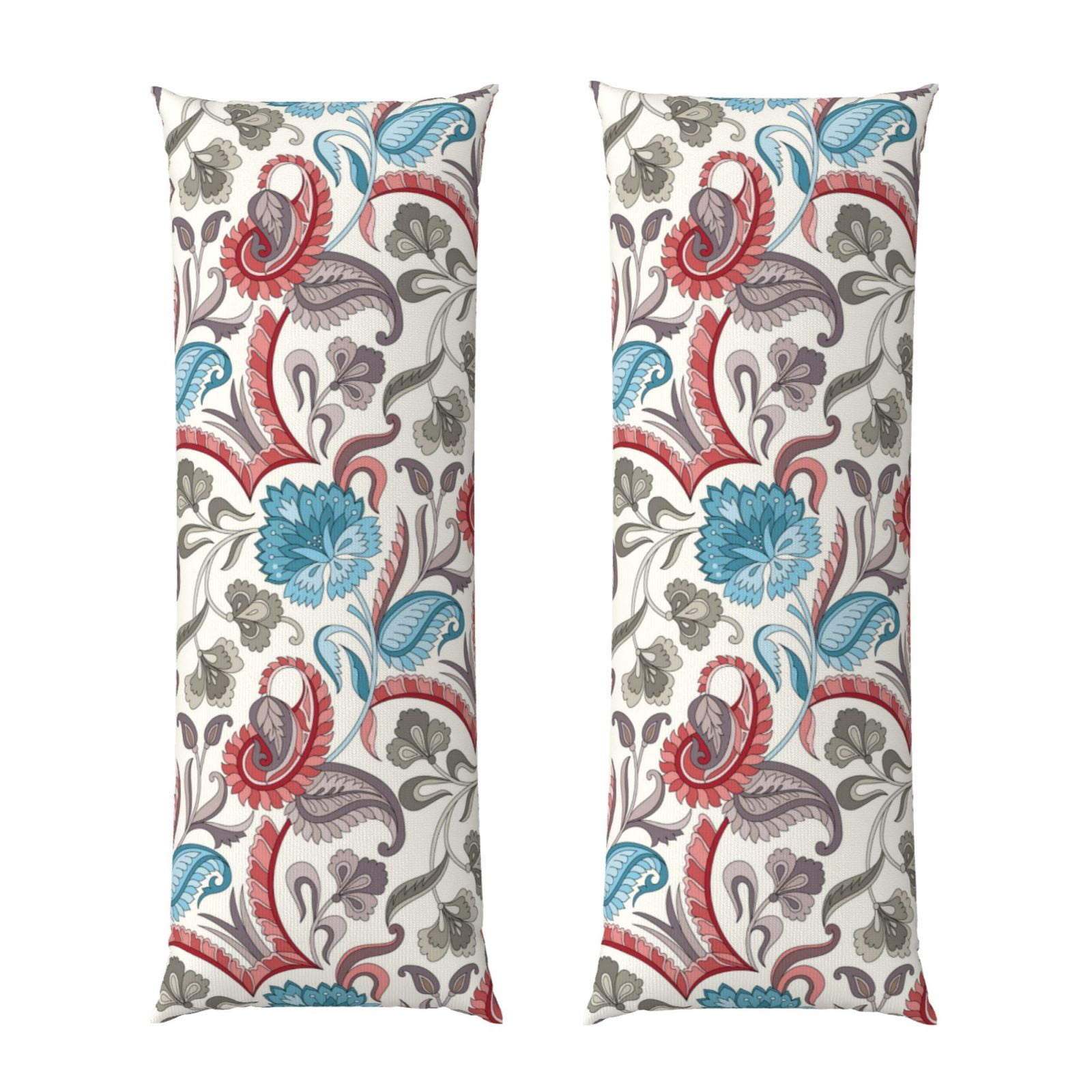 Body Pillow Cover, Blue Flowers Paisley Printing Cooling Body Pillow ...