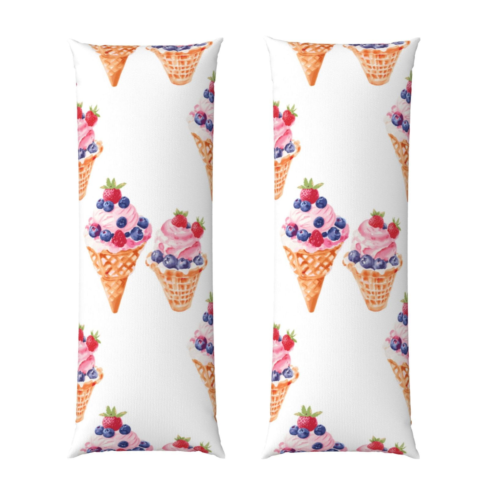 Body Pillow Cover, Blueberry Strawberry Ice Cream Printing Cooling Body ...
