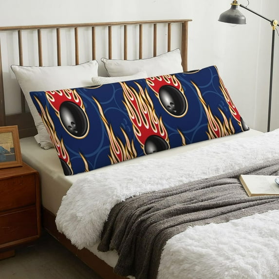 Body Pillow Cover - Bowling Ball And Flame Soft Body Pillow Pillowcase ...