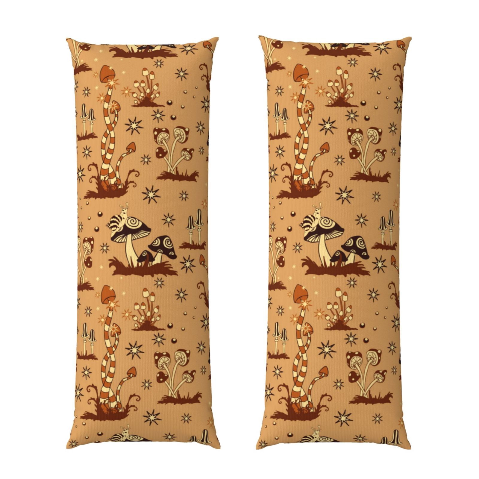 Body Pillow Cover - Brown Mushrooms Super Soft Body Pillow Cover with ...