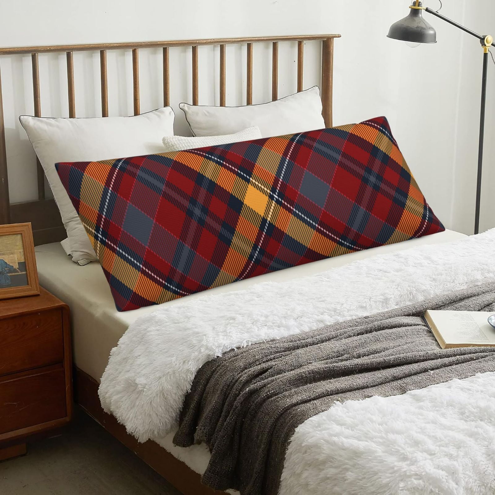 Body Pillow Cover - Buffalo Check Plaid Soft Body Pillow Cover with ...