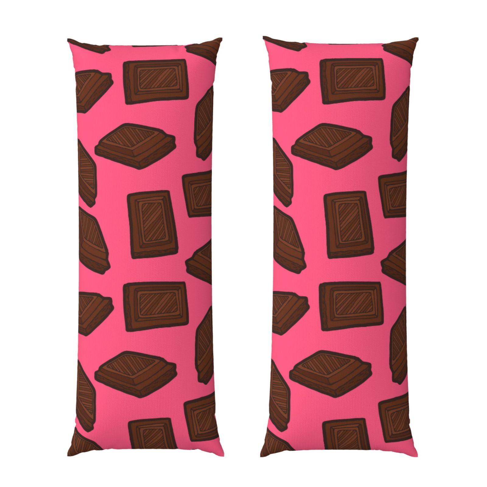 Body Pillow Cover, Chocolate Print Pink Printing Cooling Body Pillow ...