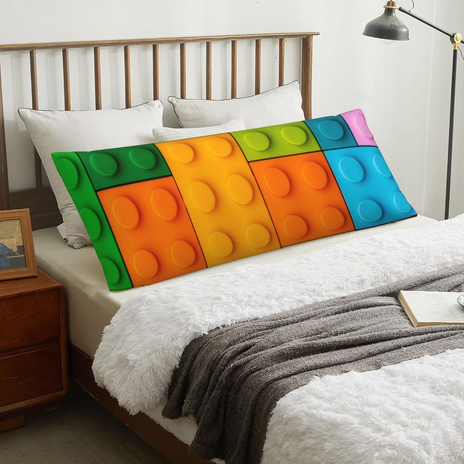 Body Pillow Cover - Colorful Building Blocks Printing Cooling Body ...