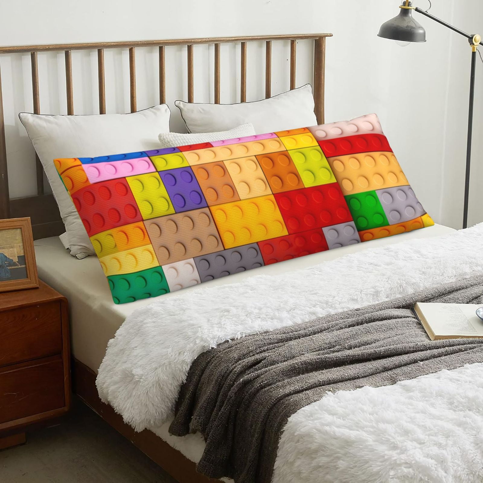 Body Pillow Cover - Colorful Plastic Blocks Pattern Printing Cooling ...