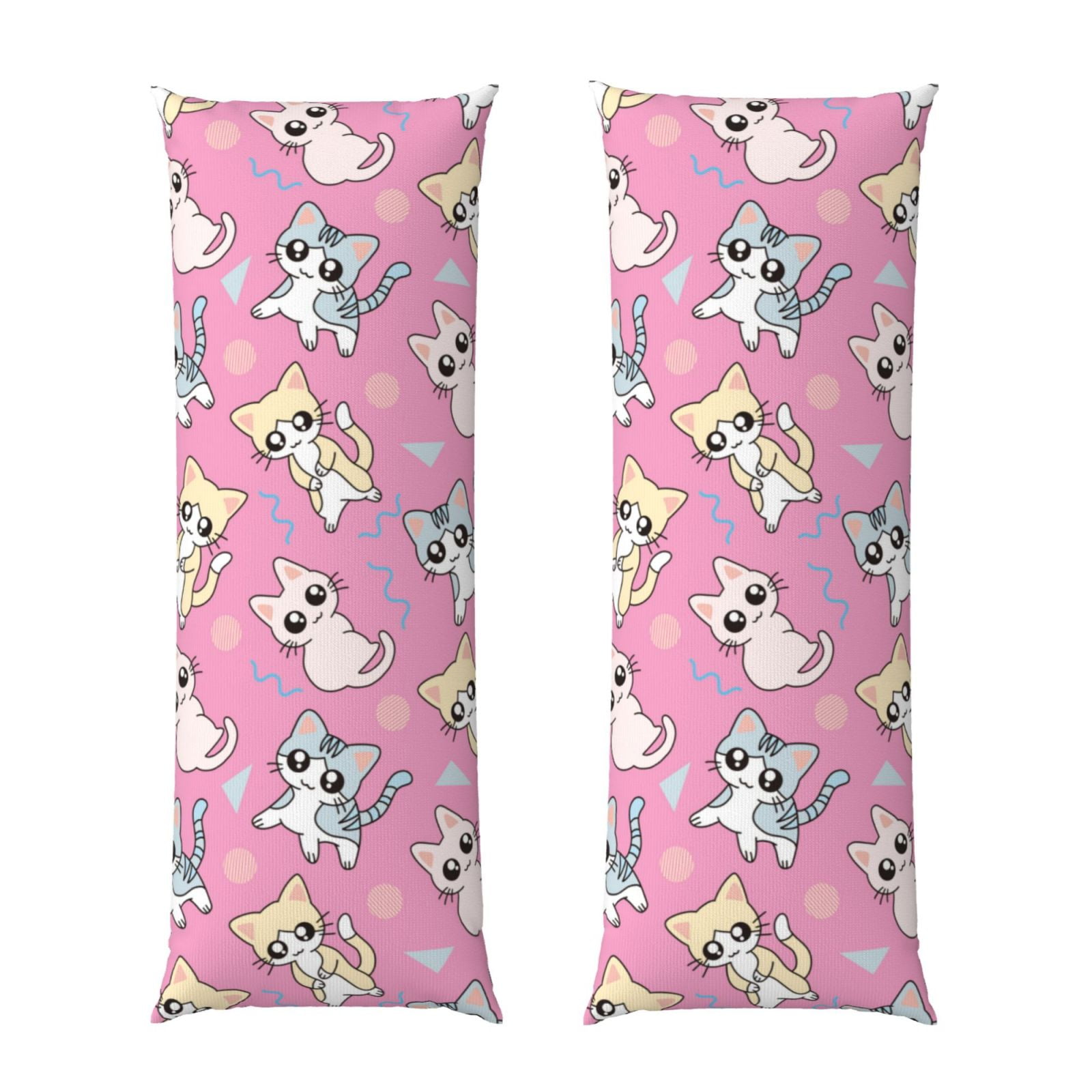 Body Pillow Cover Cute Cartoon Colorful Cat Rose Red Body Pillow Cases ...