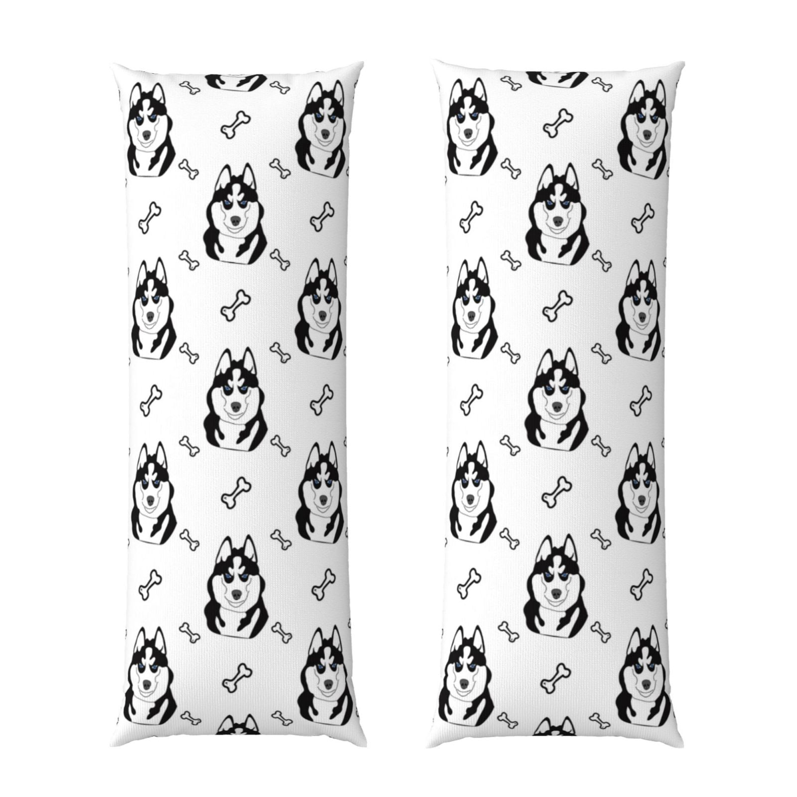 Body Pillow Cover, Cute Cartoon Husky Funny Bones Printing Cooling Body ...