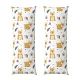 Body Pillow Cover, Cute Corgi Dog Pink Flower Printing Cooling Body ...