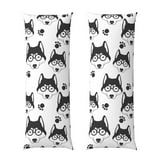 Body Pillow Cover, Cute Glasses Husky Funny Printing Cooling Body ...