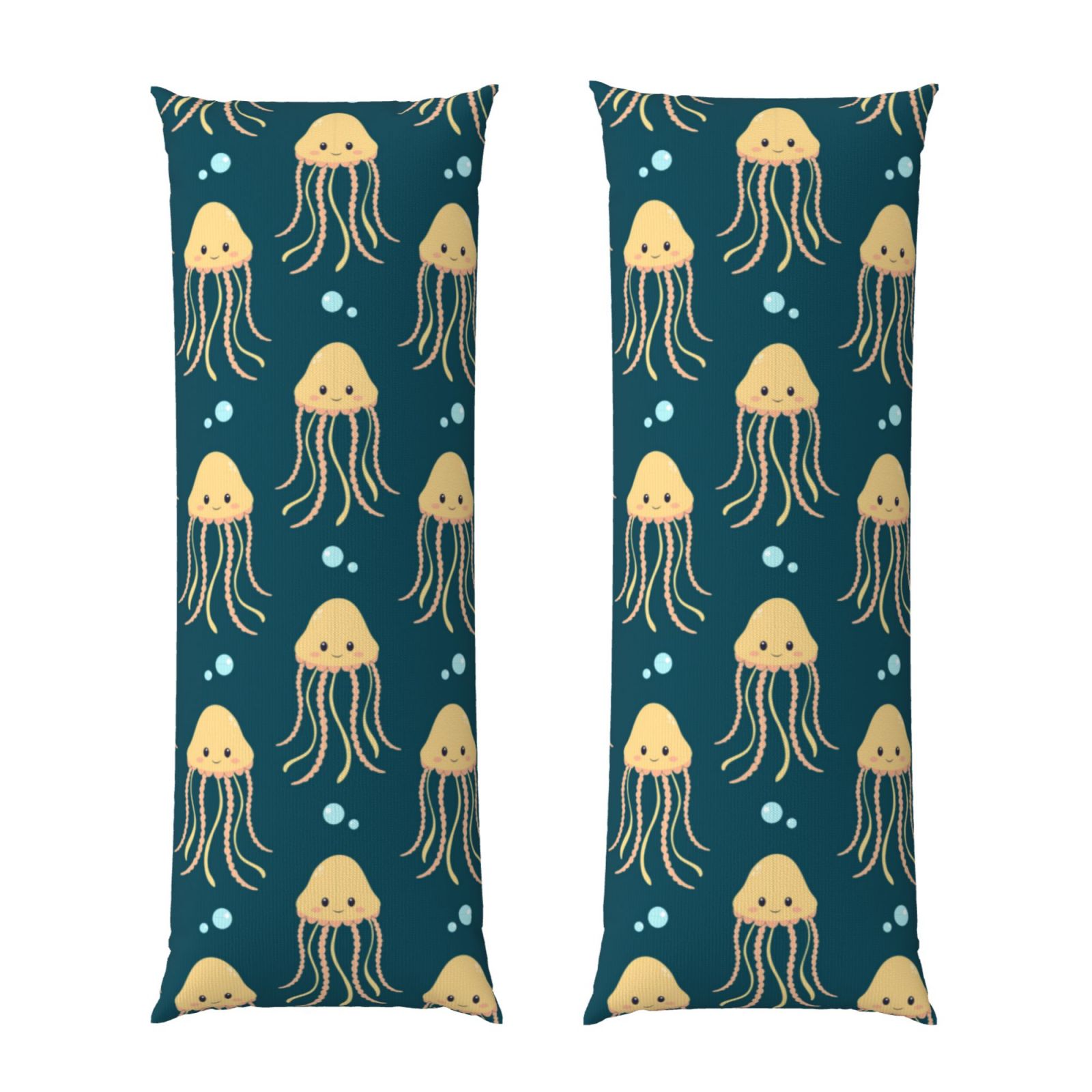 Body Pillow Cover, Cute Yellow Jellyfish Printing Cooling Body Pillow ...