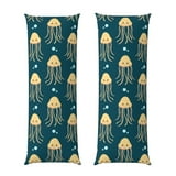 Body Pillow Cover, Cute Yellow Jellyfish Printing Cooling Body Pillow ...