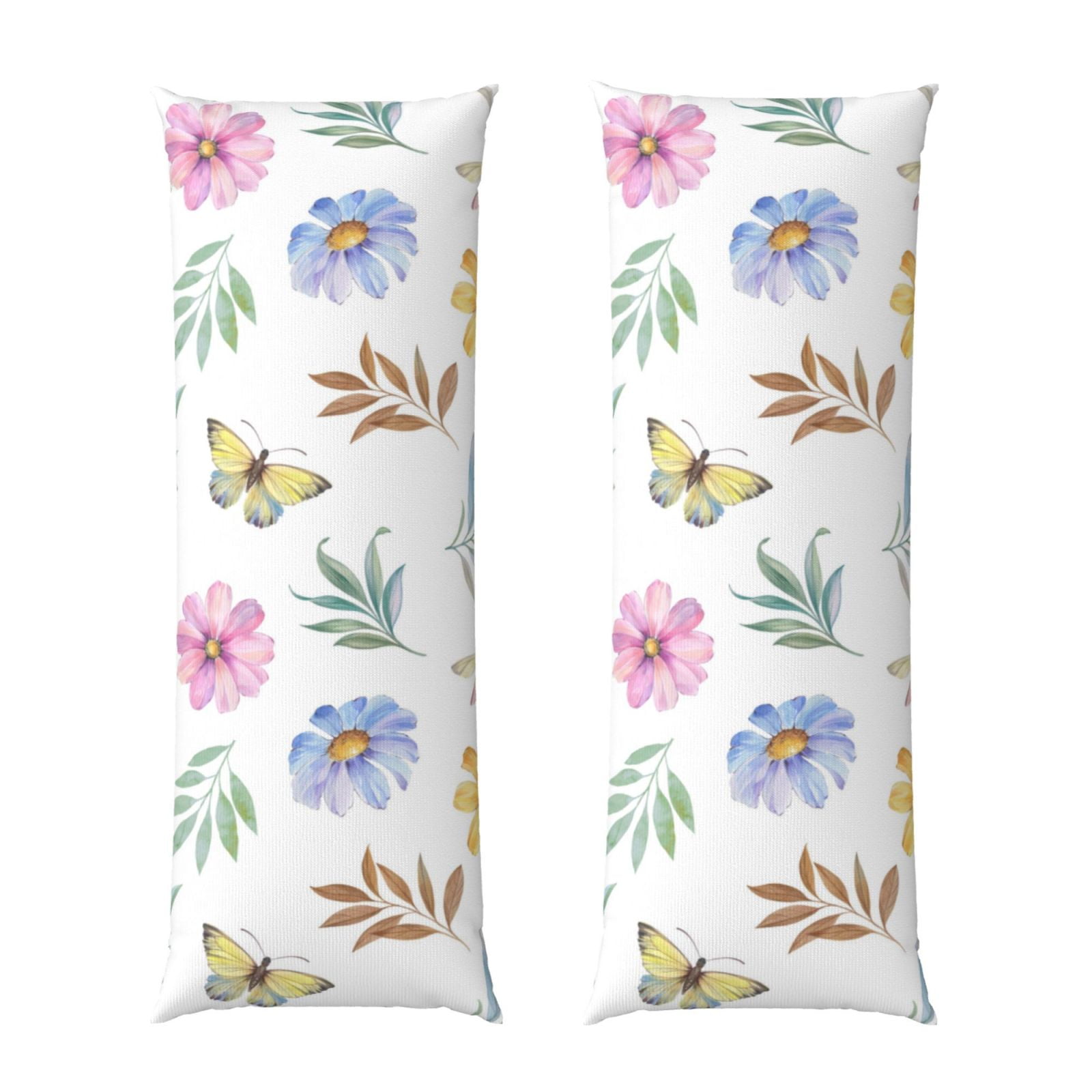 Body Pillow Cover, Daisy Butterfly Leaf Printing Cooling Body Pillow ...