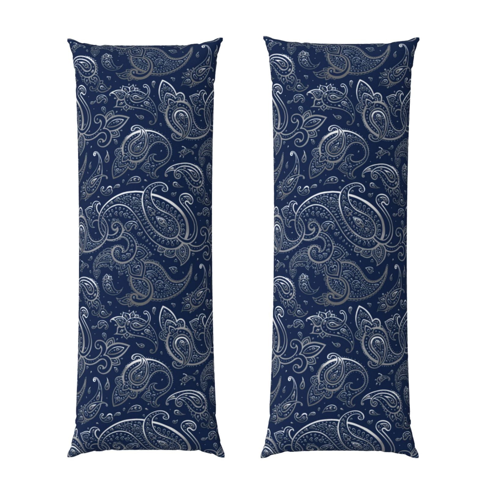 Body Pillow Cover, Dark Blue Paisley Printing Cooling Body Pillow ...