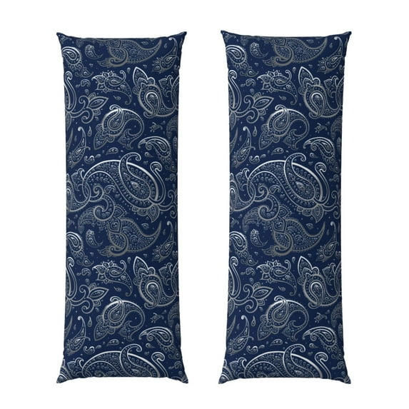 Body Pillow Cover, Dark Blue Paisley Printing Cooling Body Pillow ...