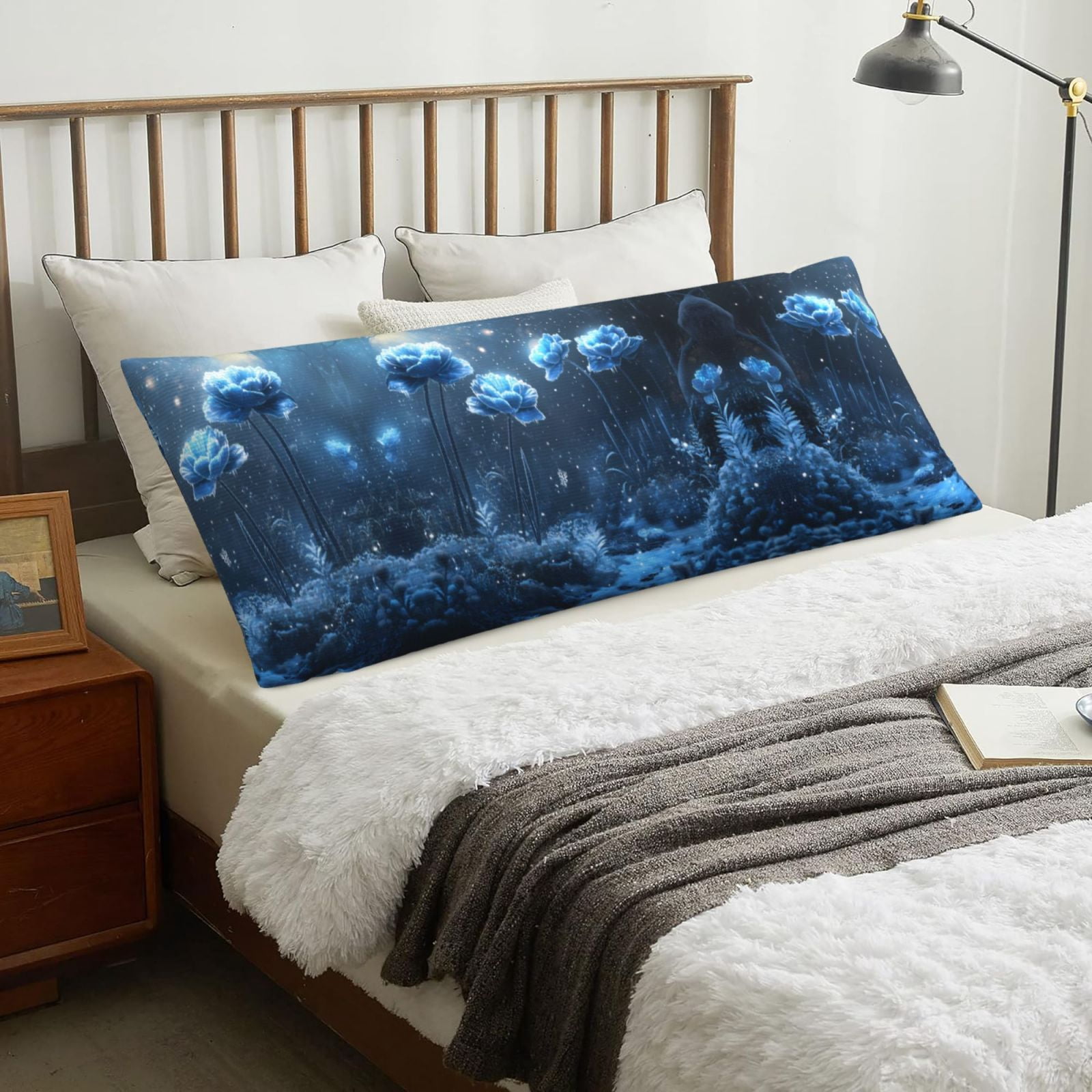Body Pillow Cover - Frosted Midnight Blooms Printing Cooling Body ...