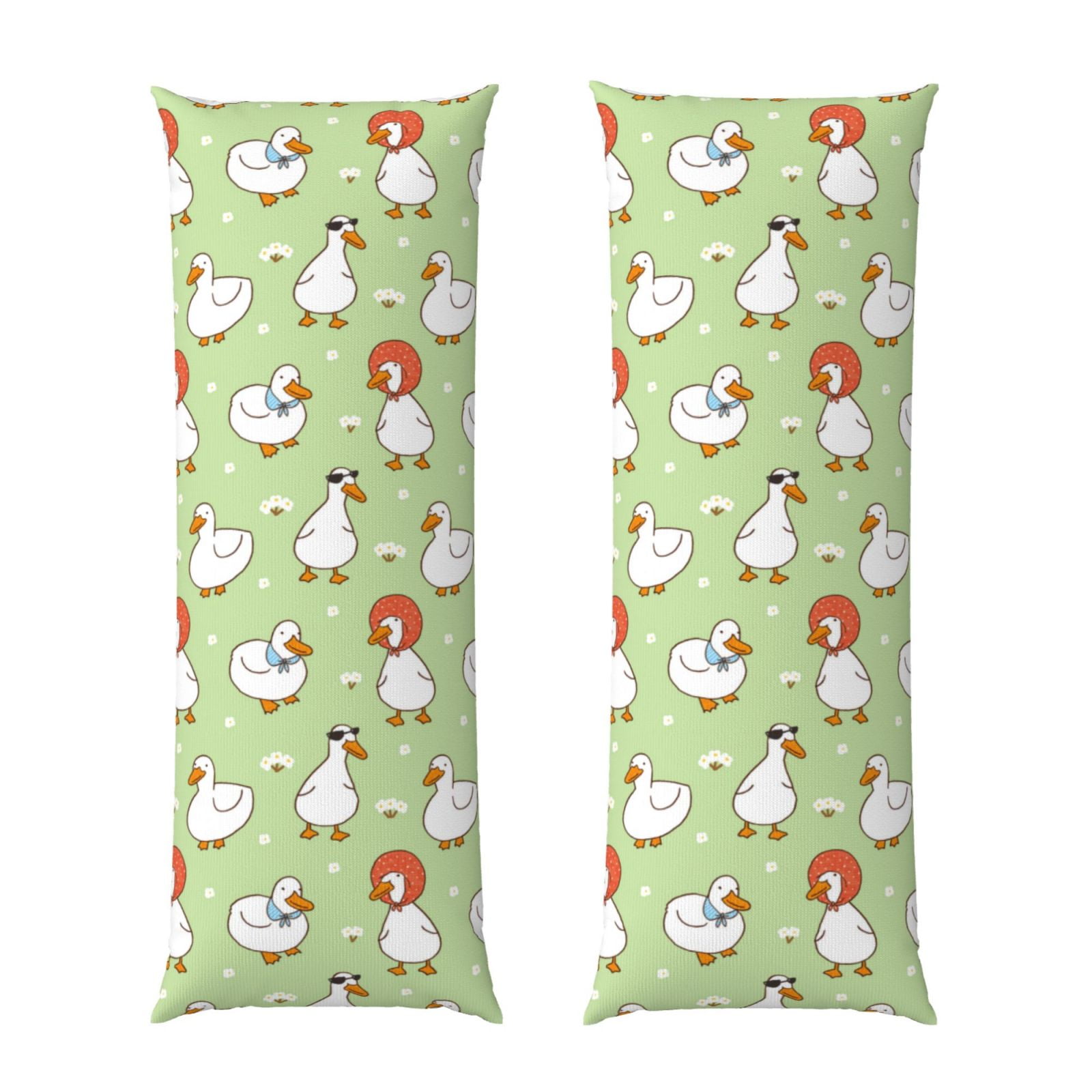 Body Pillow Cover - Funny Cute Duck Flower Green Super Soft Body Pillow ...