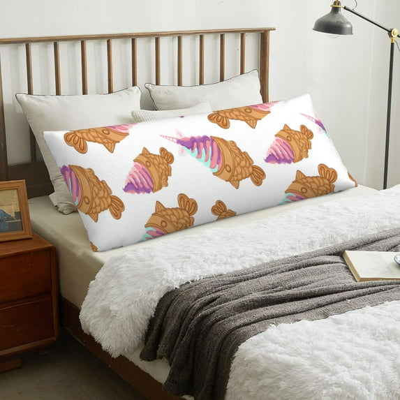 Body Pillow Cover - Funny Fish Shaped Ice Cream Soft Body Pillow ...