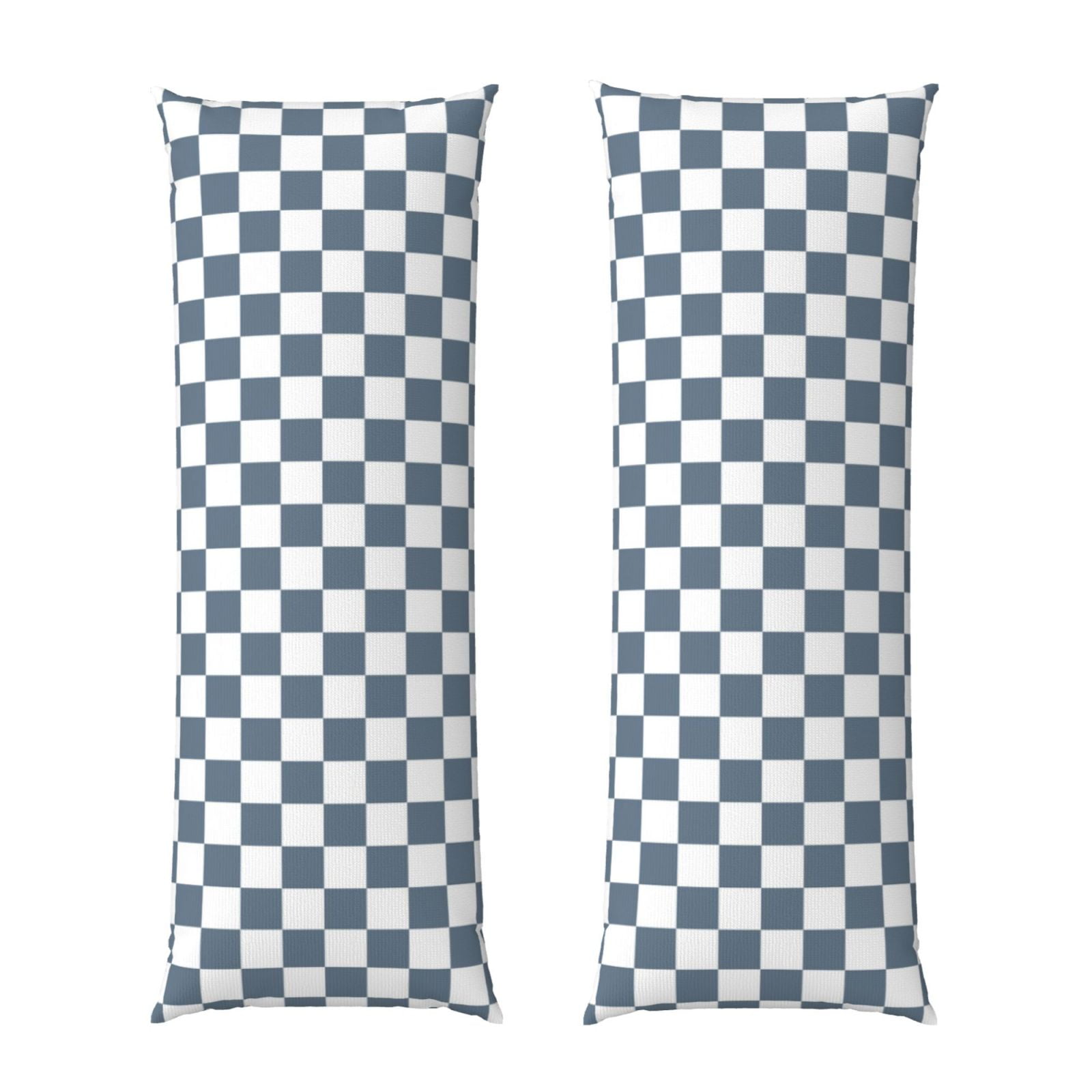 Body Pillow Cover Gray White Square Plaid Body Pillow Cases With Zipper ...