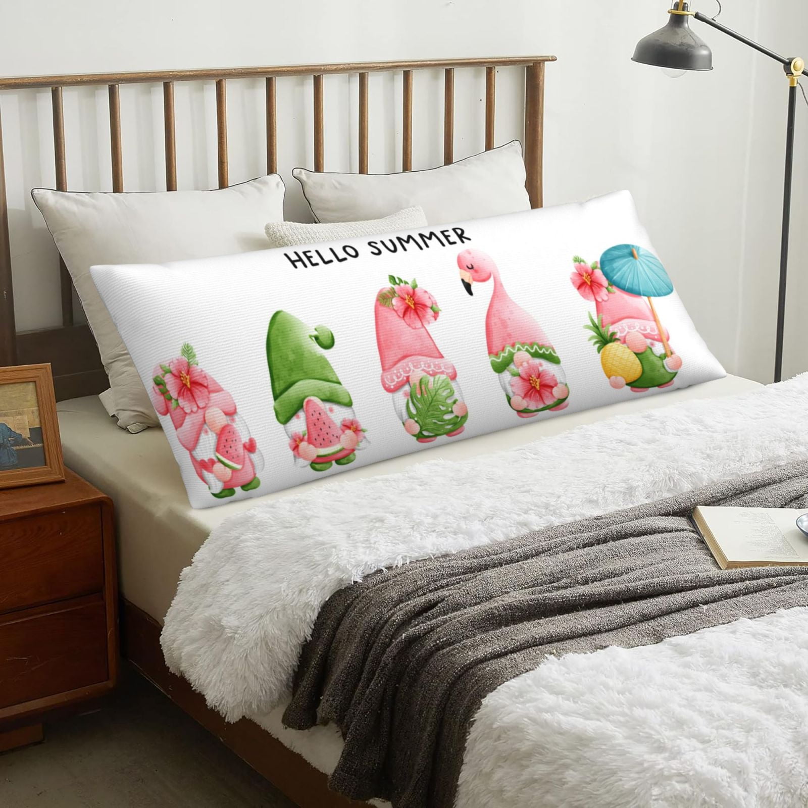 Body Pillow Cover - Hello Summer Gnome Soft Body Pillow Cover with ...