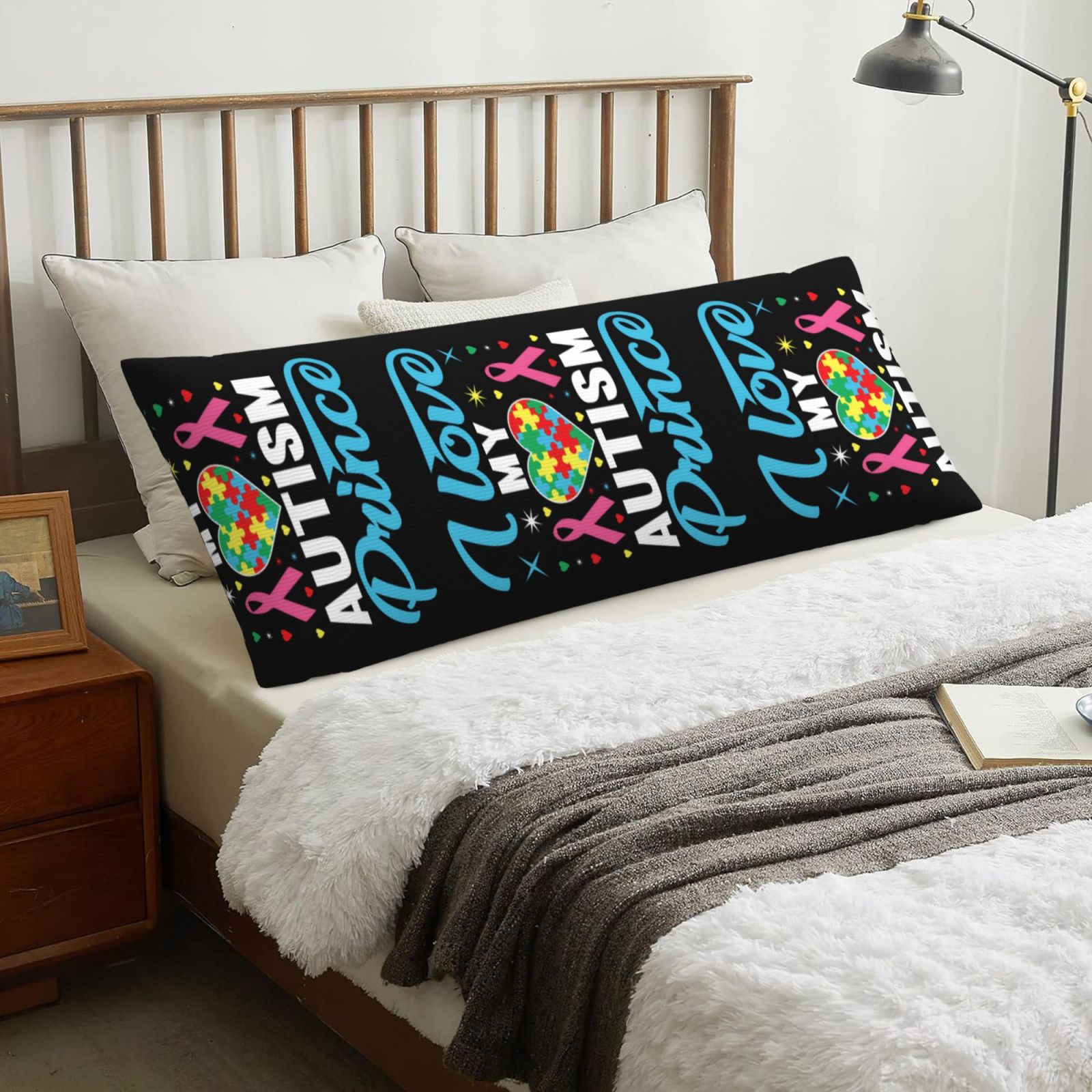 Body Pillow Cover, I Love My Autism Body Pillow PillowCase with Zipper ...