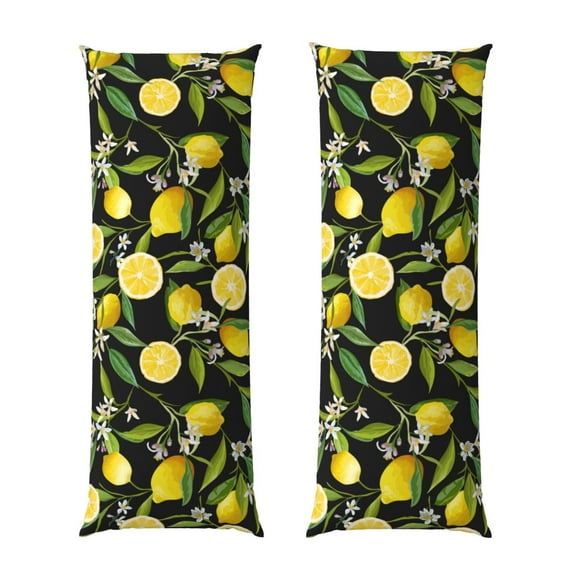 Body Pillow Cover, Lemon Fruits Flowers Leaves Printing Cooling Body ...