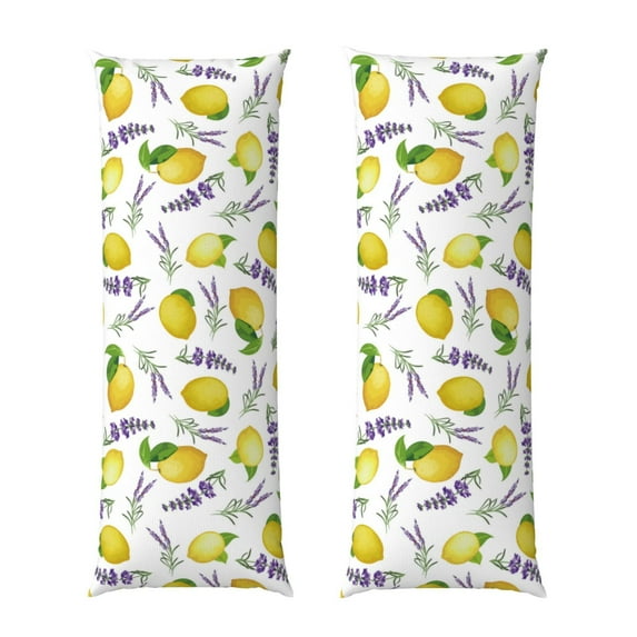 Body Pillow Cover, Lemon Lavender Flowers Printing Cooling Body Pillow ...