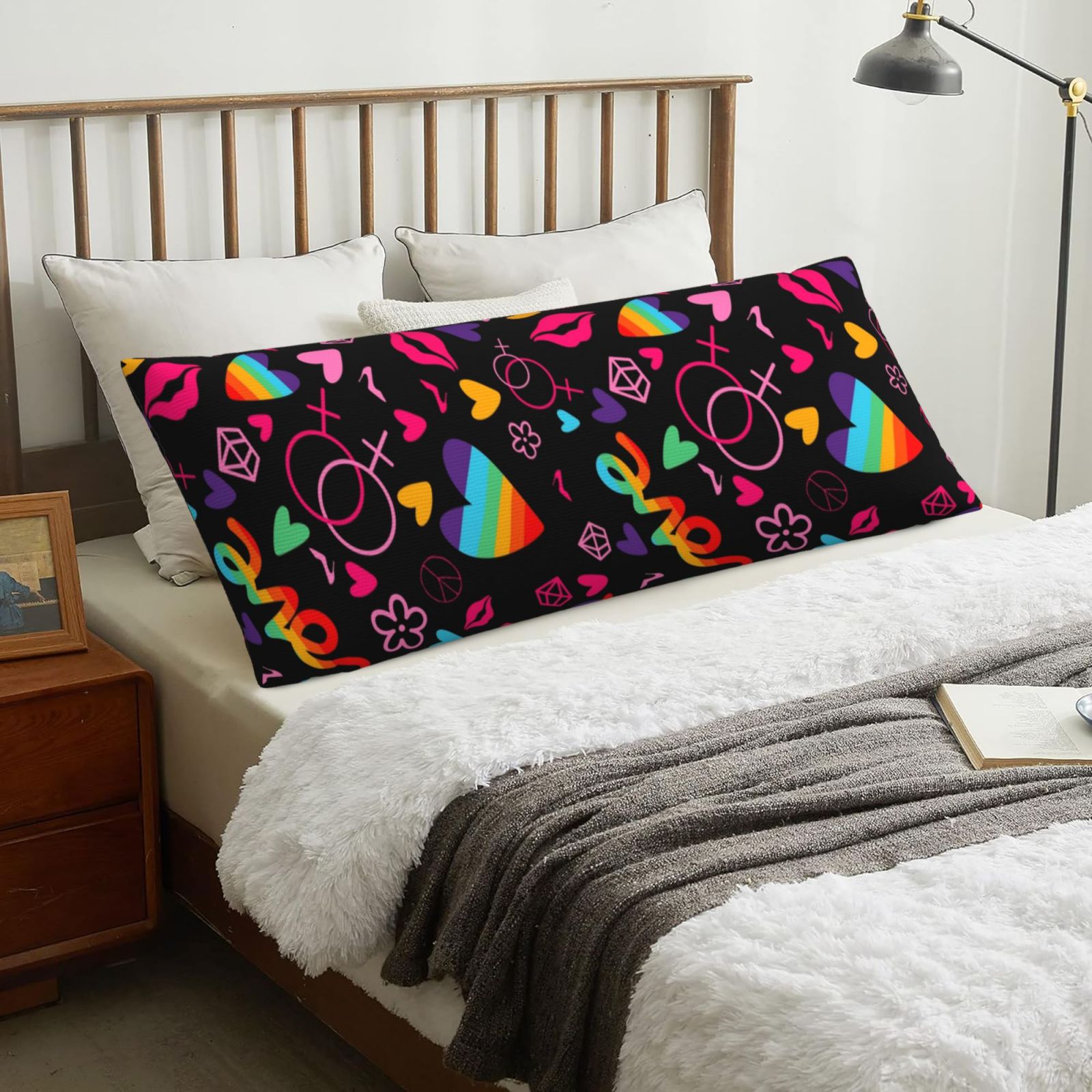 Body Pillow Cover, Lgbt Rainbow For Pride Body Pillow PillowCase with ...