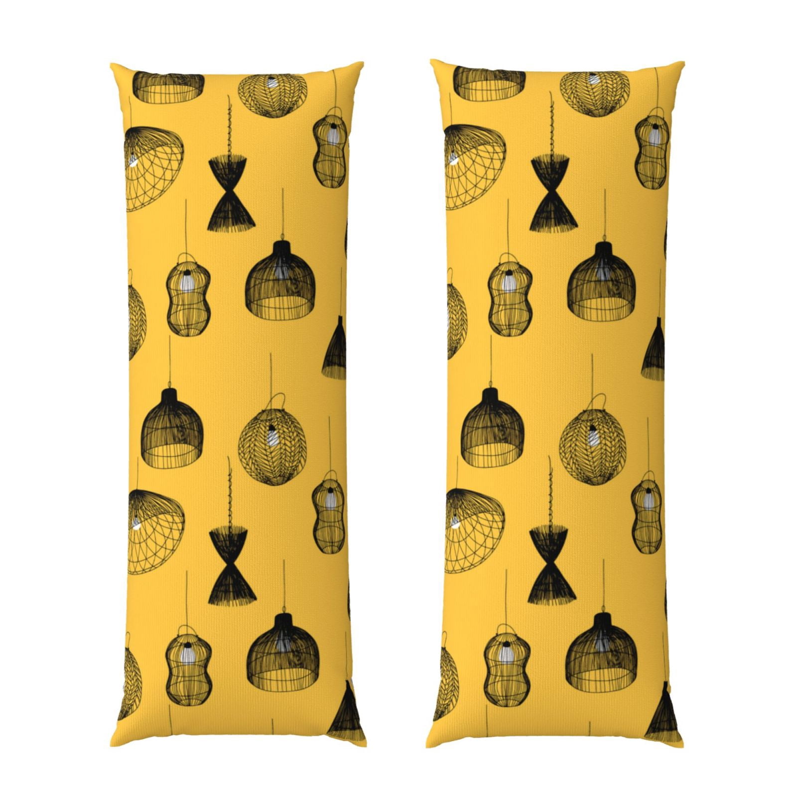 Body Pillow Cover, Light Bulbs Print Yellow Printing Cooling Body ...