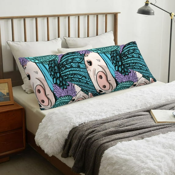 Body Pillow Cover - Modern Cute Hat Pig Soft Body Pillow Pillowcase ...