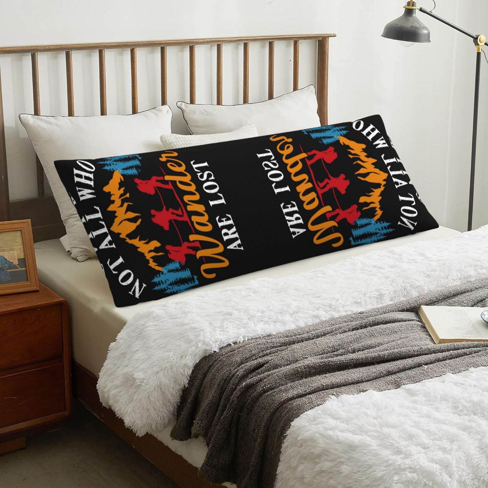 Body Pillow Cover - Not All Who Wander Are Lost Hiking Printing Cooling ...