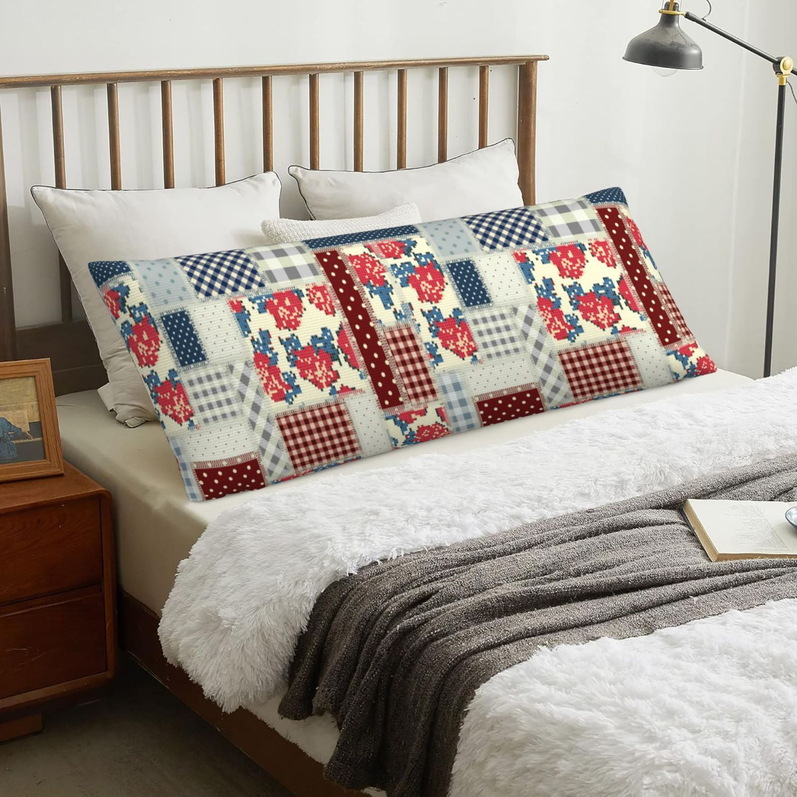 Body Pillow Cover - Patchwork In Country Style Soft Body Pillow Cover ...