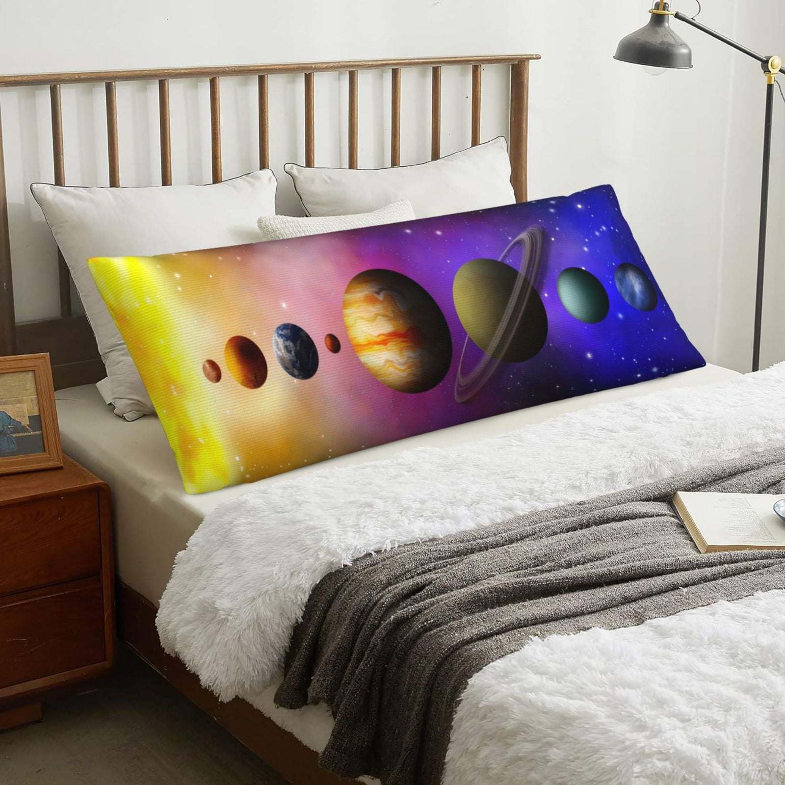 Body Pillow Cover - Planets And Stars Printing Cooling Body Pillow ...