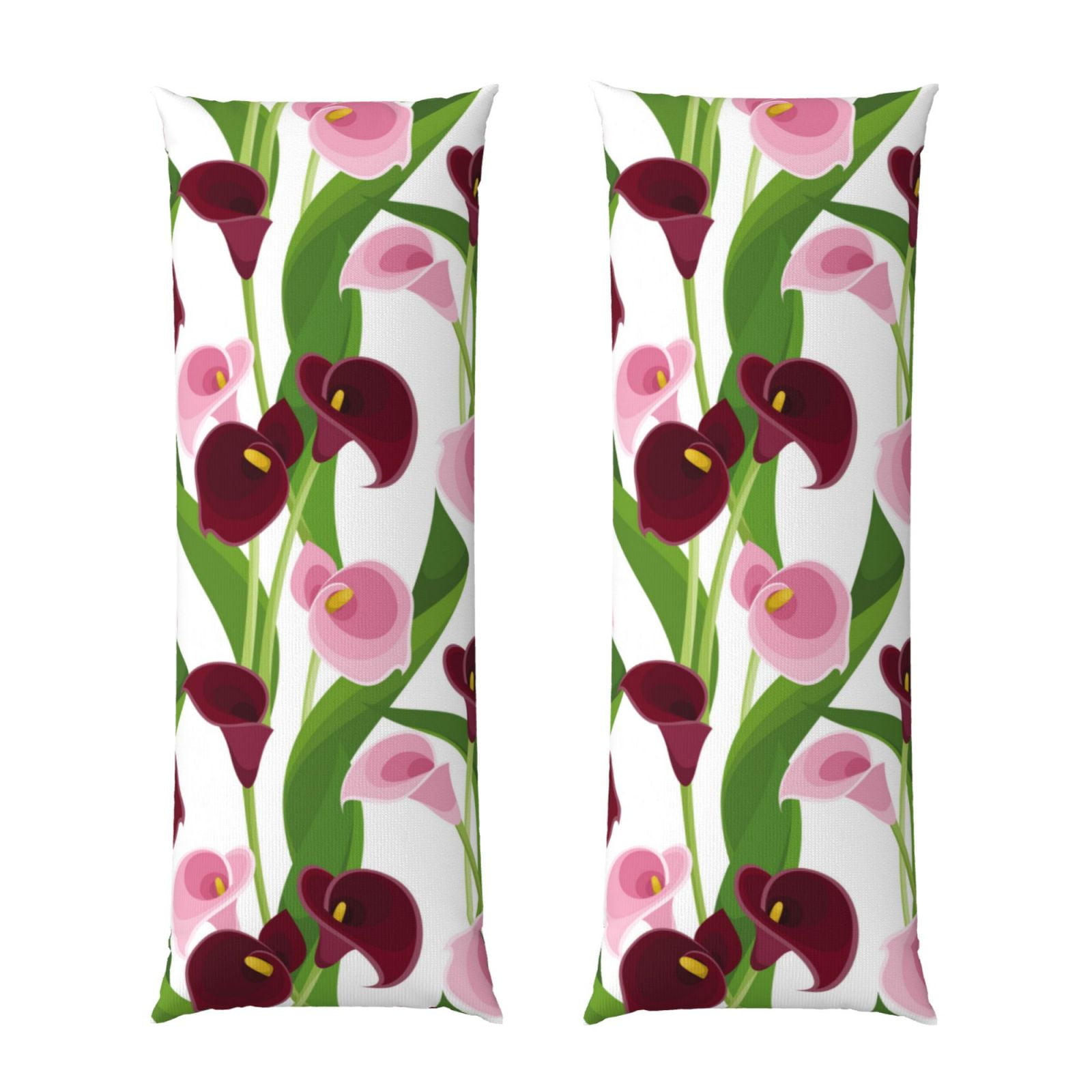 Body Pillow Cover, Purple Pink Calla Lily Flowers Printing Cooling Body ...