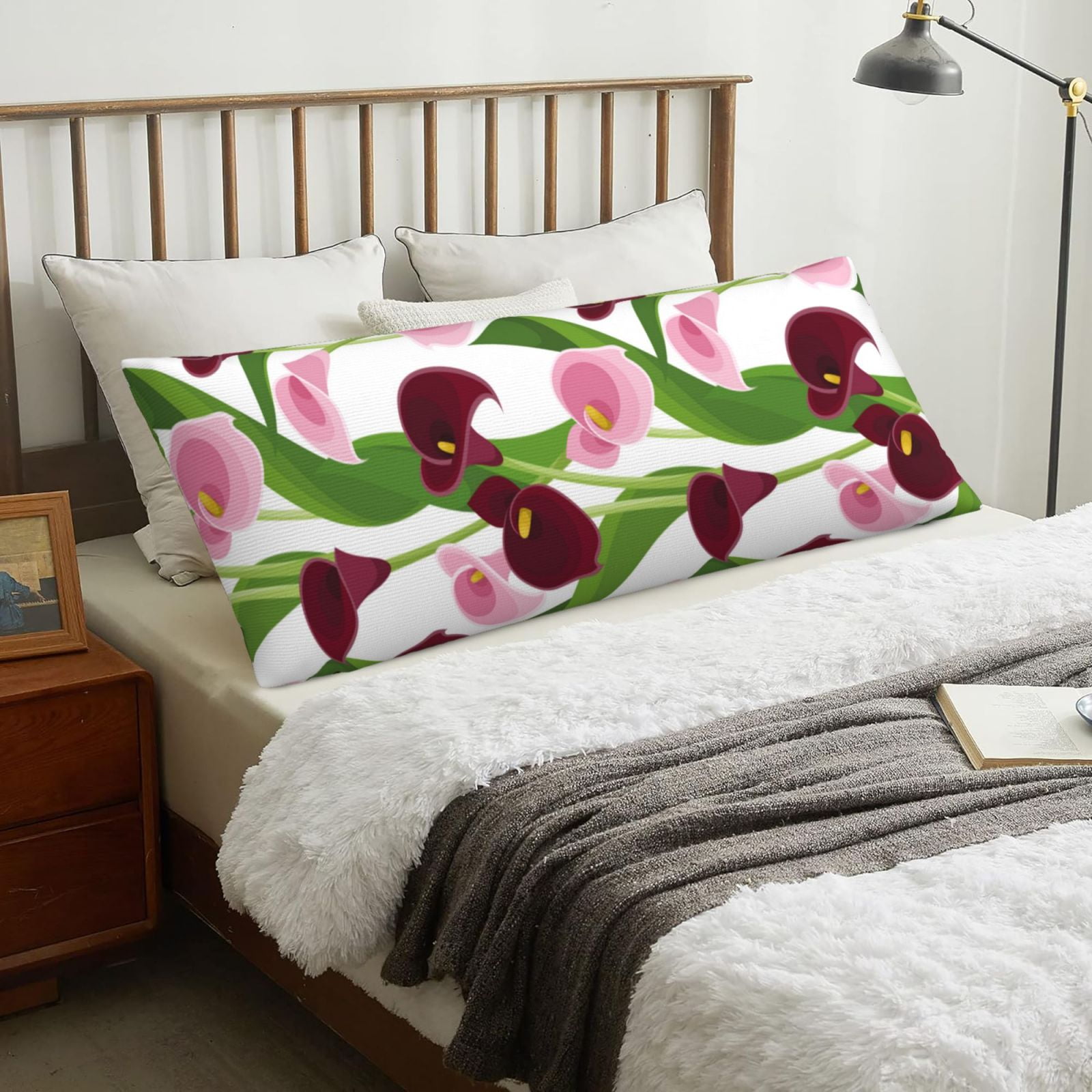 Body Pillow Cover - Purple Pink Calla Lily Flowers Soft Body Pillow ...
