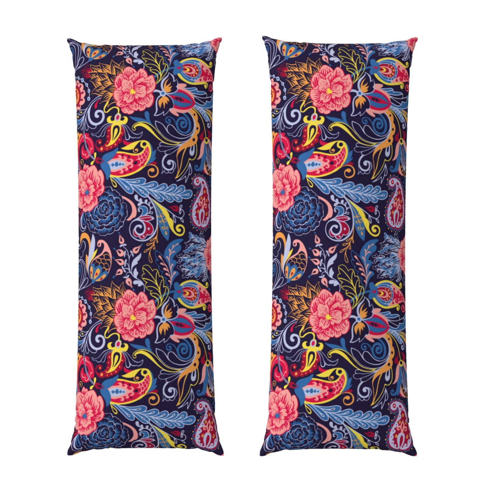 Body Pillow Cover, Red Blue Flower Paisley Printing Cooling Body Pillow ...