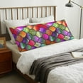 Body Pillow Cover - Stained glass Rainbow fish scales Printing Cooling ...