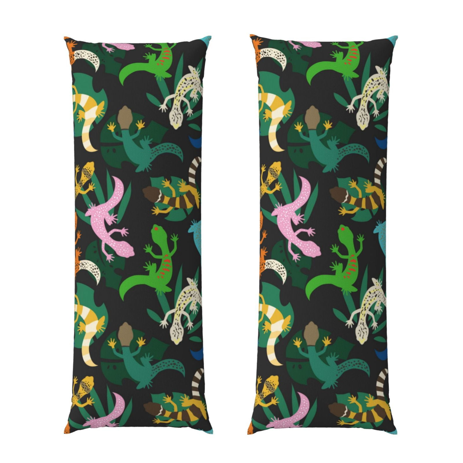 Body Pillow Cover Striped Cute Lizard Gecko Plant_A Body Pillow Cases ...