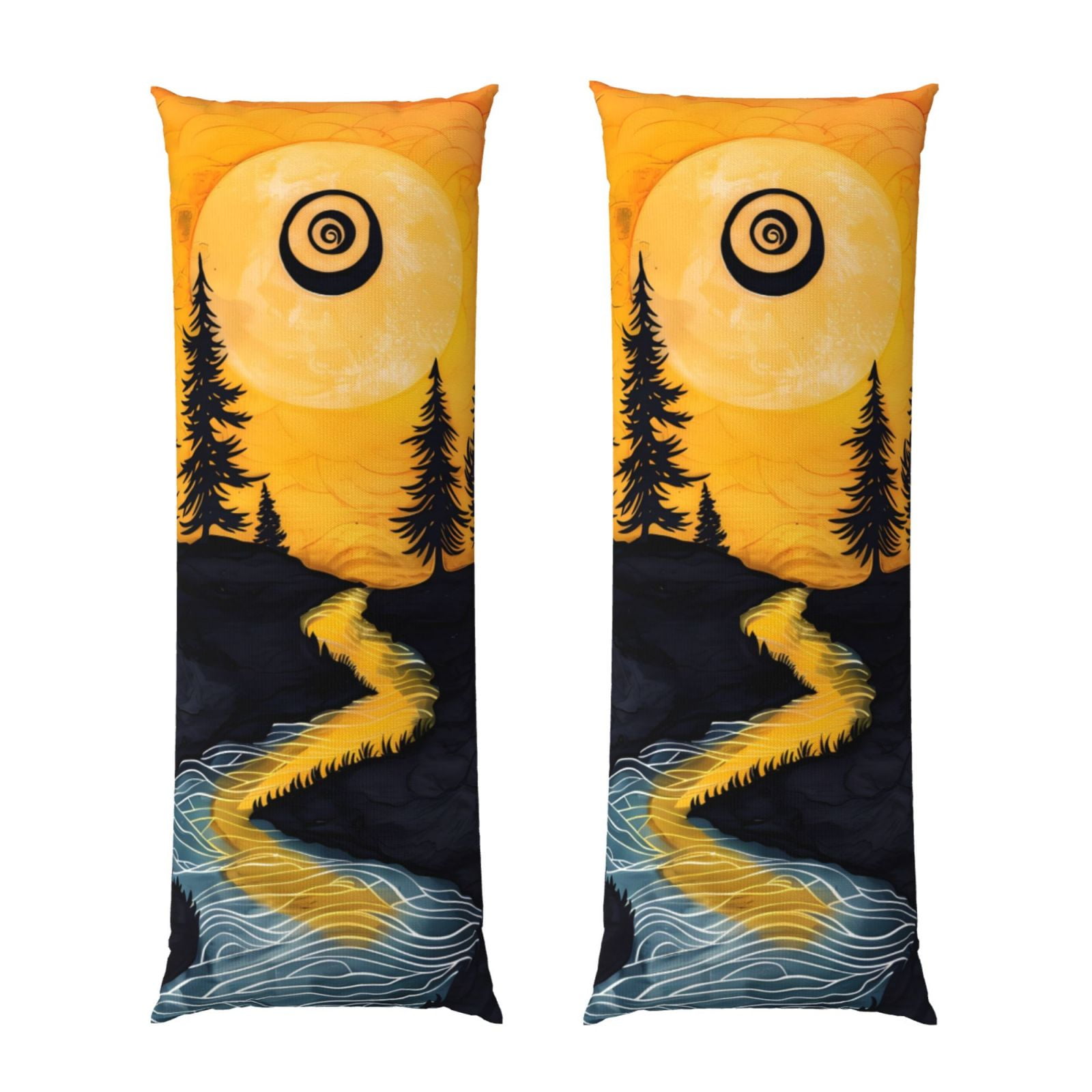 Body Pillow Cover Sunset River Pine Trees Body Pillow Cases With Zipper ...